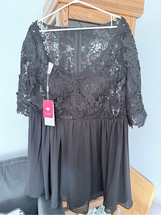 Dresses | Black Lace Bodice Chiffon Skirt Dress | Poshmark